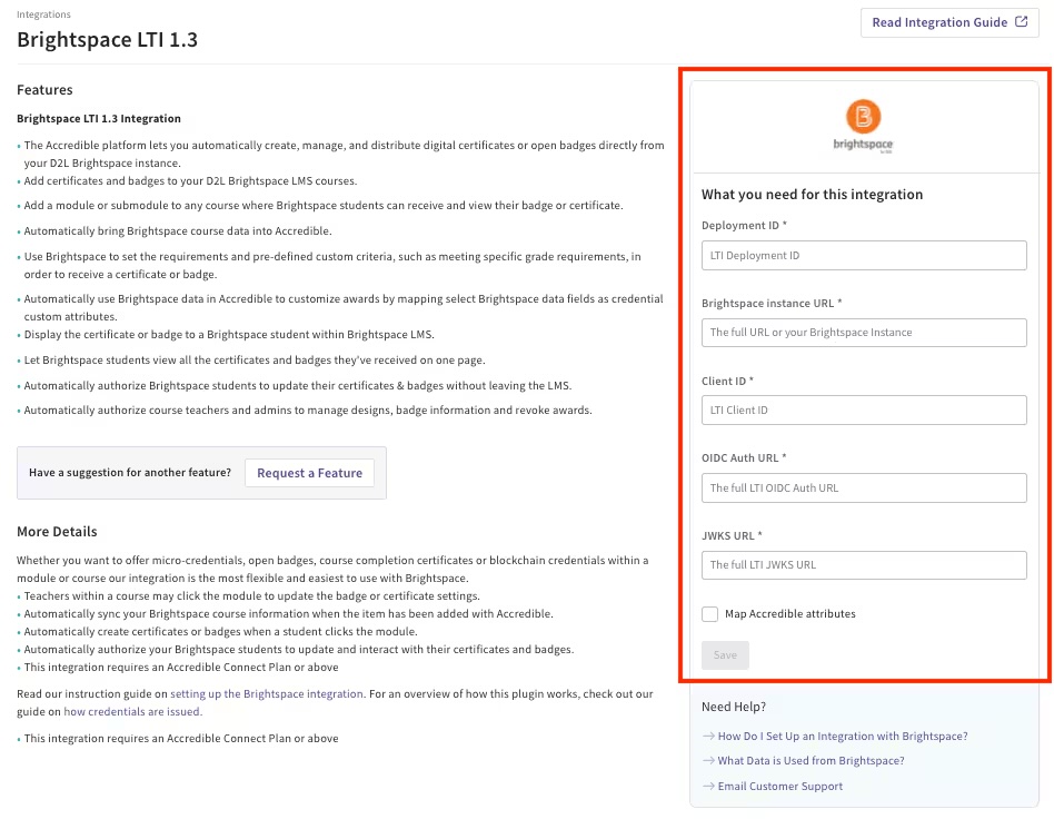 How Do I Set Up an Integration with Brightspace?