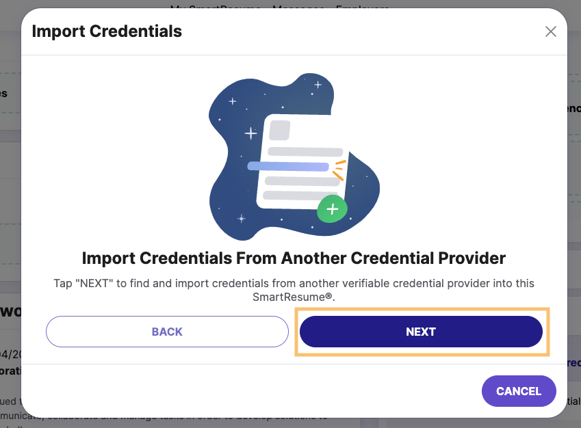 How do I add my Credentials to SmartResume?