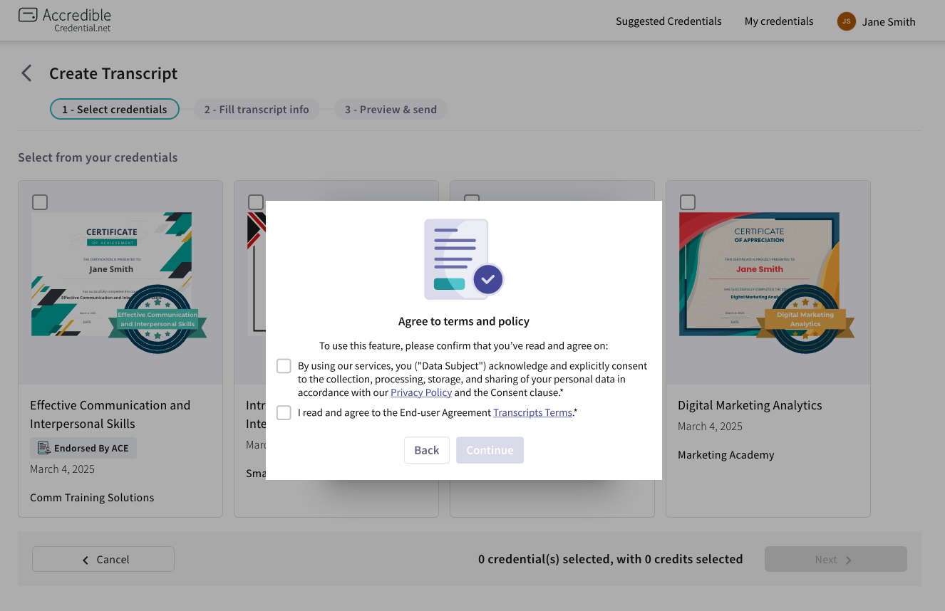 Transcripts: Viewing, Creating and Sending a Transcript